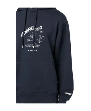 ADER ERROR Oversized Embroidered Hooded Sweatshirt - Black