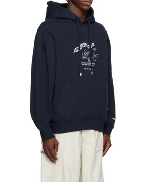 ADER ERROR Oversized Embroidered Hooded Sweatshirt - Black