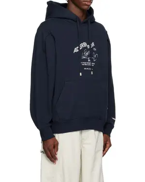 ADER ERROR Oversized Embroidered Hooded Sweatshirt - Black