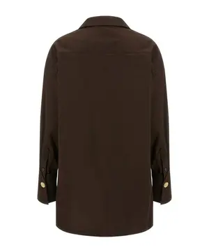DARKPARK Jodie Popeline Tunic Style Shirt With Metal Snaps - Black