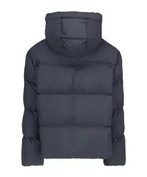 Off-White Quilted Zip-up Down Jacket With Logo Patch