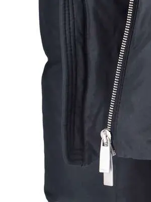 Off-White Quilted Zip-up Down Jacket With Logo Patch