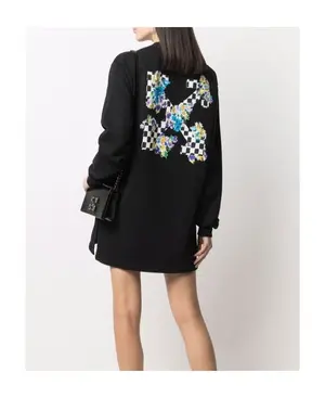 Off-White Arrows Print Sweatshirt Dress