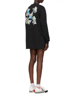 Off-White Arrows Print Sweatshirt Dress