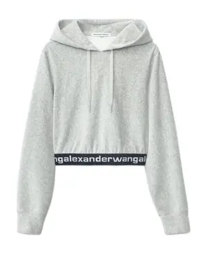 Alexander Wang Cropped Hoodie - Gray