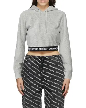 Alexander Wang Cropped Hoodie - Gray