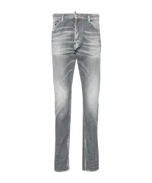 Dsquared2 Logo Patch Distressed Jeans - Gray