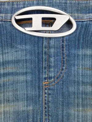DIESEL® Logo Plaque Denim Mini Skirt