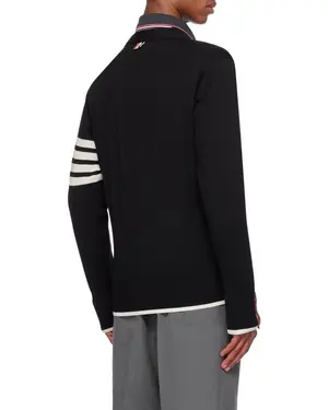 Thom Browne 4-bar V-neck Cardigan - Black
