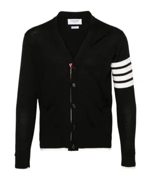 Thom Browne Thom Browne 4-Bar V-Neck Cardigan Black