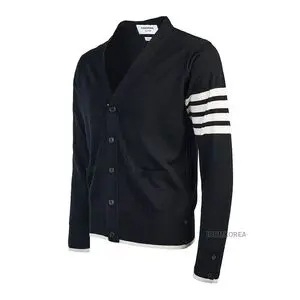 Thom Browne 4-bar V-neck Cardigan - Black