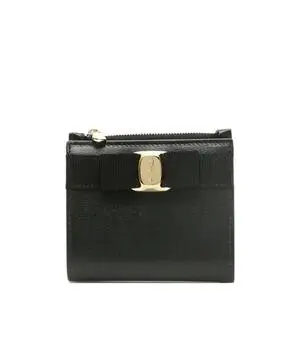 FERRAGAMO Vara Bow Compact Wallet - Black