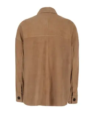 ARMA Suede Button Patch Pocket Jacket - Brown
