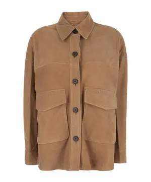 ARMA Suede Button Patch Pocket Jacket - Mocha