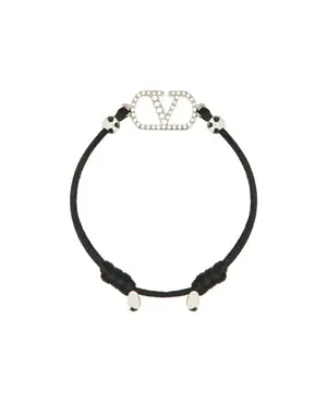 Valentino Garavani Vlogo Signature Embellished Bracelet - Black