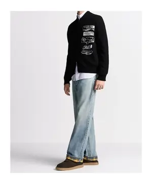 Dior Logo Patch Straight-leg Jeans