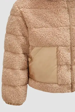 Moncler Teddy Effect Down Jacket With Hood