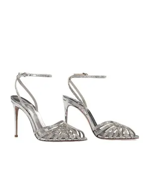 LE SILLA Embrace Crystal Embellished Stiletto Sandals - Gray