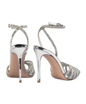 LE SILLA Embrace Crystal Embellished Stiletto Sandals - Gray