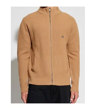 VIVIENNE WESTWOOD Logo Embroidered Zip-up Cardigan
