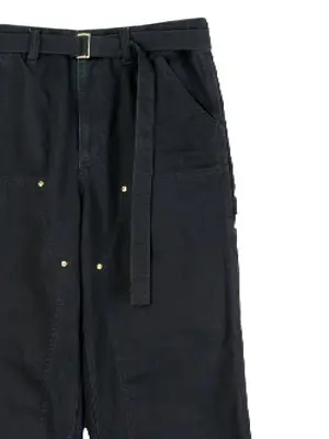 Sacai X Carhartt Wip Logo Patch Belted Pants