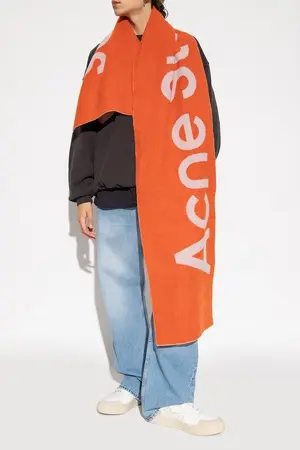 Acne Studios Logo Jacquard Double-sided Scarf - Red