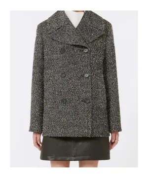 Sportmax Double-breasted Textured Wool-blend Coat