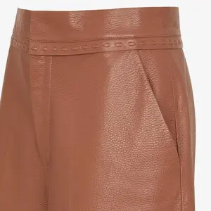 Fendi Tan Stitch Detailed Wide-leg Trousers