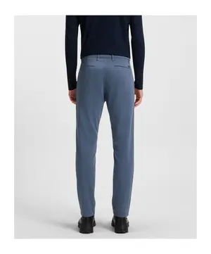 Hugo Boss Tailored Casual Trousers With Belt Loops - Blue