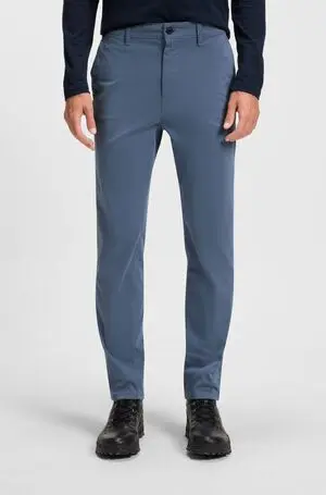 Hugo Boss Tailored Casual Trousers With Belt Loops - Blue