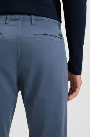 Hugo Boss Tailored Casual Trousers With Belt Loops - Blue