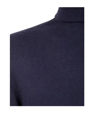 MD75 Roll-neck Knitted Top - Blue