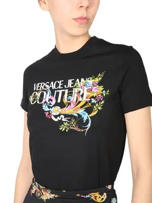 Versace Logo Print Cotton T-shirt