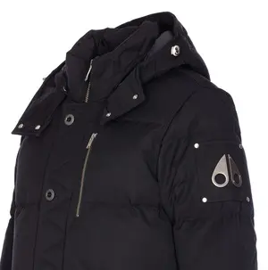 Moose Knuckles Zip Detailed Hooded Coat - Black
