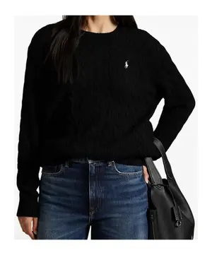 Polo Ralph Lauren Cable-knit Pony Logo Sweater - Black