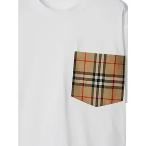 Burberry Checked Pocket T-shirt - White