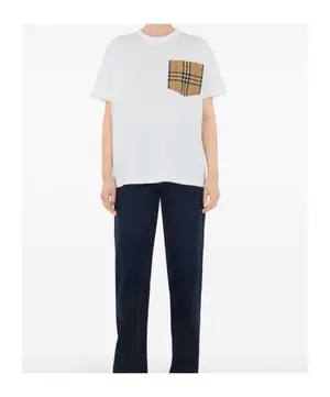Burberry Checked Pocket T-shirt - White