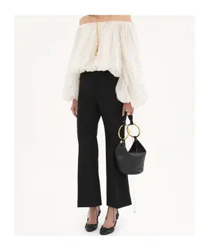 Chloé Cropped Bootcut Tailored Pants - Black