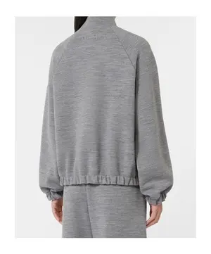 Max Mara Frine High-neck Zipped Sweatshirt - Light Gray