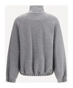 Max Mara Frine High-neck Zipped Sweatshirt - Light Grey