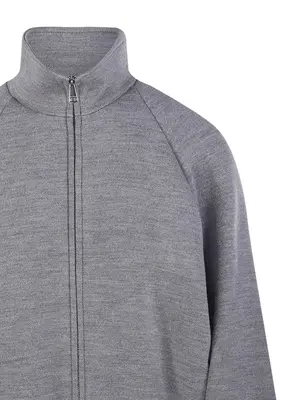 Max Mara Frine High-neck Zipped Sweatshirt - Light Grey
