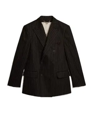 GOLDEN GOOSE Double-breasted Striped Blazer - Black