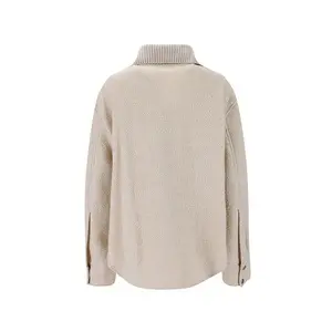 Moncler Wool-blend Bouclé Zip-up Shirt - Light Beige