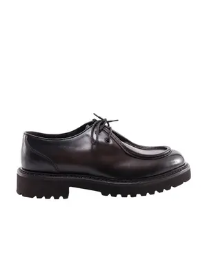 DOUCAL'S Two-hole Round-toe Lace-up Shoes