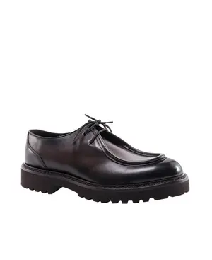 DOUCAL'S Two-hole Round-toe Lace-up Shoes