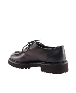 DOUCAL'S Two-hole Round-toe Lace-up Shoes