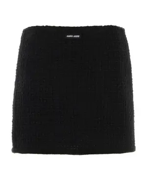 Miu Miu Button Detailed Mid-rise Skirt - Black