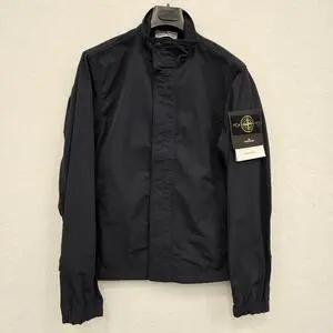 Stone Island Logo Patch High Neck Jacket - Blue