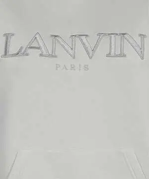 LANVIN Logo Embroidered Drawstring Hoodie - White
