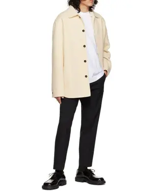 JIL SANDER Long-sleeved Buttoned Overshirt - Nude